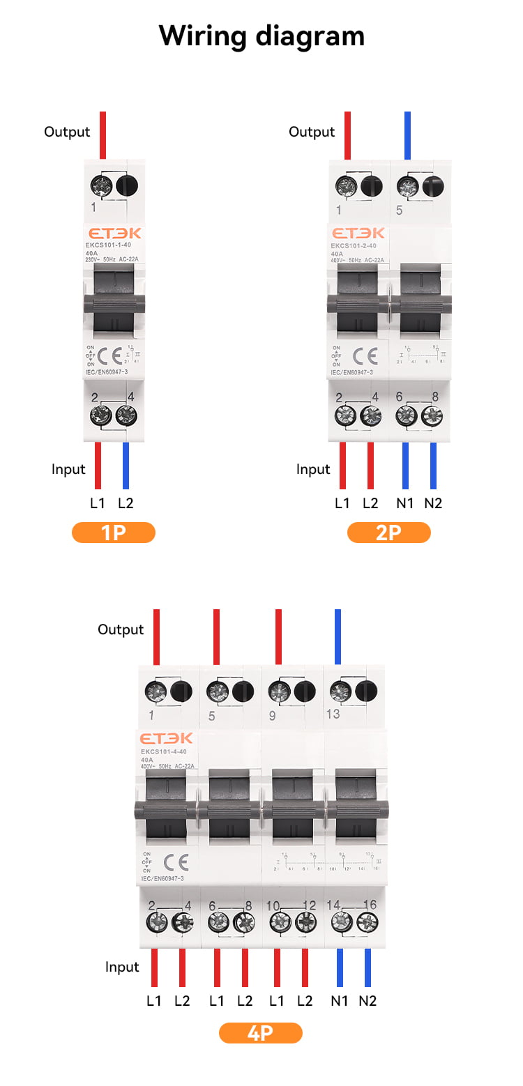 Quality - Etek AC 2P Manual Changeover Switch 40A - ChillNet